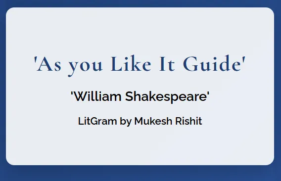 As You Like It: Shakespeare Play Study Guide & Analysis